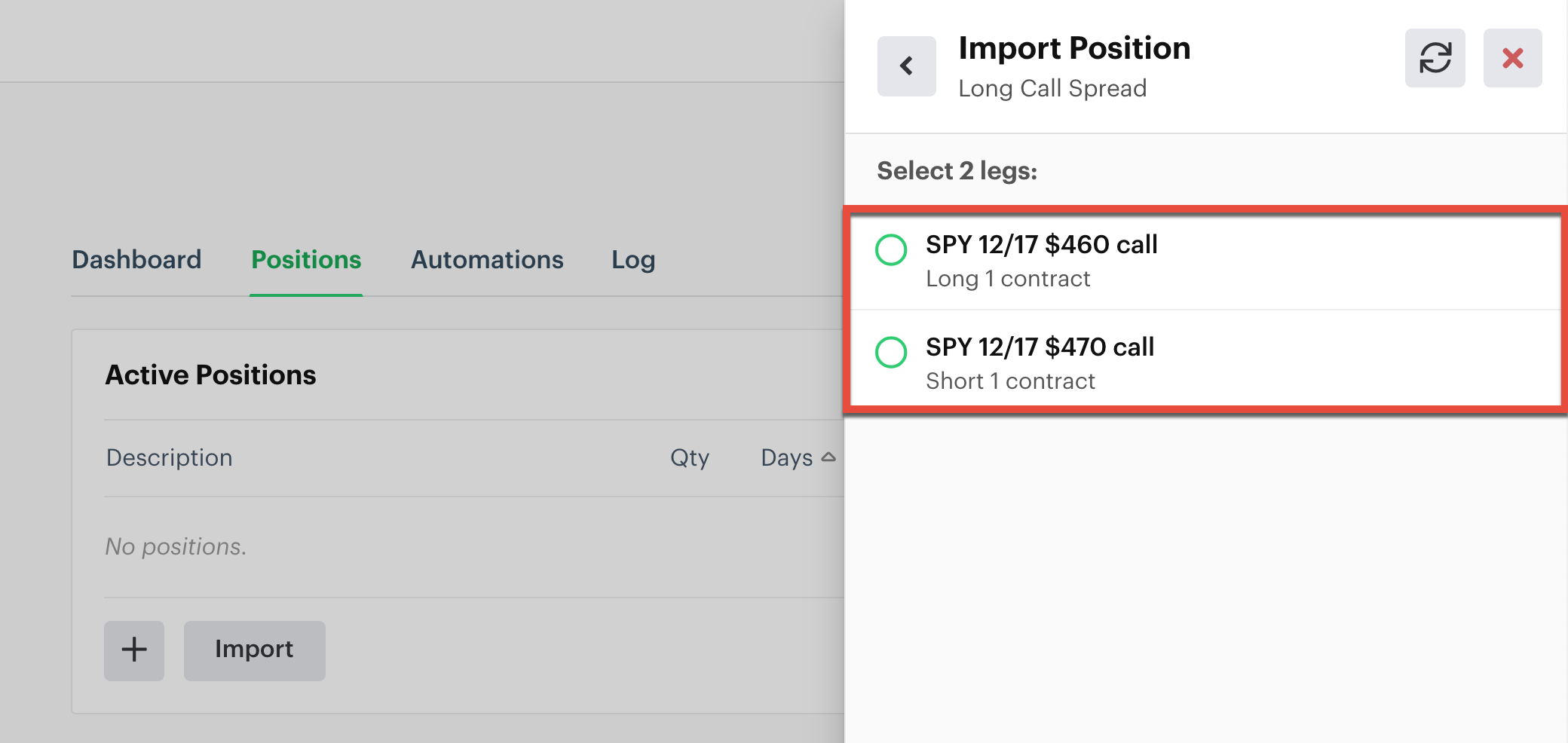 Import Positions from Your Brokerage Account to Option Alpha